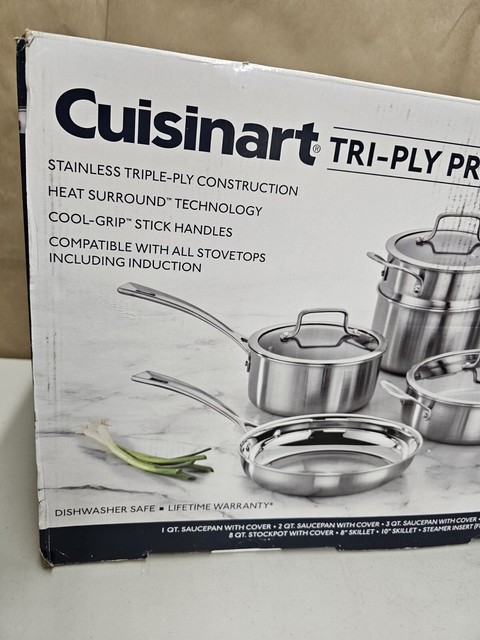Cuisinart TRI-PLY PRO Stainless 13pc Triple-Ply Cookware Set TPP-13 ...