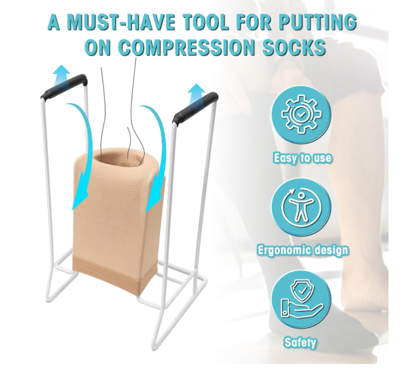 Zipcase Sock Aid Tool for Compression Socks, Easy Donner for Large ...