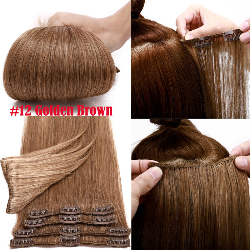 8pcs Clip In Hair Extensions 100% Real Human Hair Extensions Weft ...