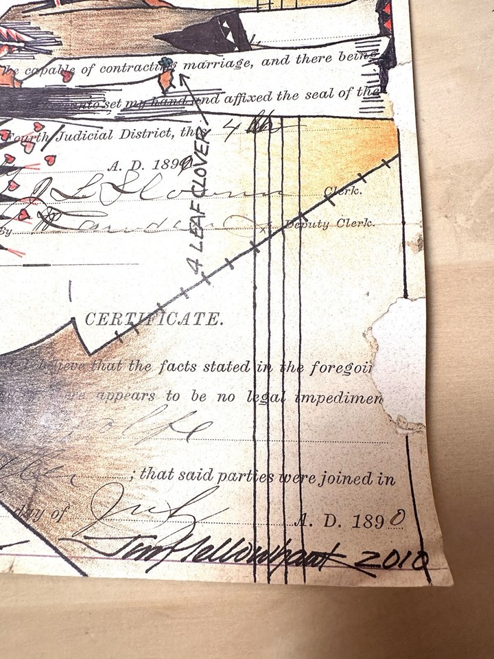 Jim Yellow Hawk Original -Native American Ledger Art On Ledger Paper ...