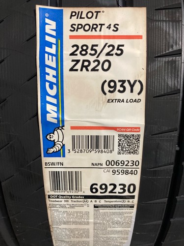 Buy 2 New 285 25 20 Michelin Pilot Sport 4S Tires Online at Lowest ...