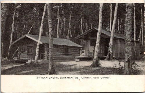 ATTEAN CAMPS LAKE JACKMAN MAINE EASTERN c1907 UDB POSTCARD cabins FREE ...