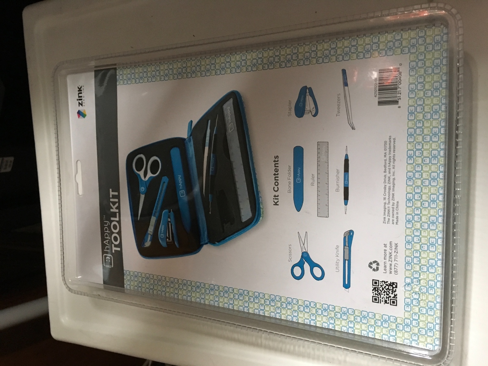 Zink hAppy 7 pc Tool Kit with Foam Lined Zipper Carry Case - Paper ...