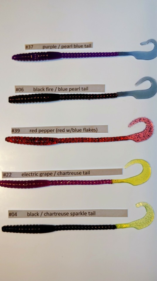 Pro-Angler 6in. curl tail worms 25pk, 35 colors | eBay