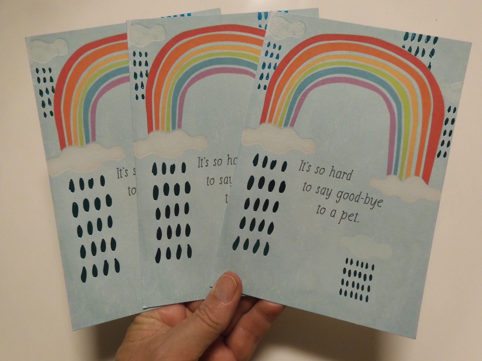 3 Cards Hallmark Heartline PET Sympathy Card Loss of Animal Pet Sweet ...