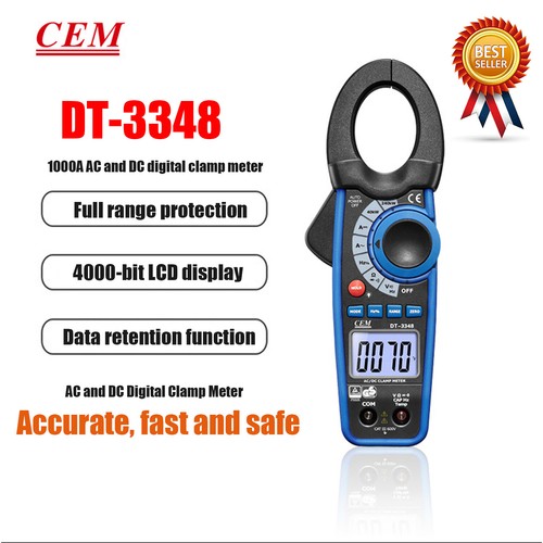 CEM DT-3348 Professional True RMS 1000A AC/DC Watt Clamp Meter | eBay ...