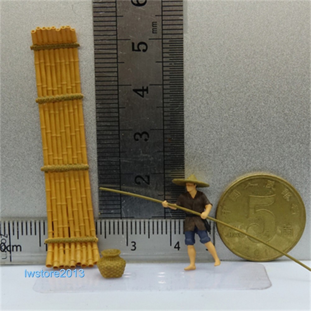 1/87 Man On Raft Male Scene Props Miniatures Figures Model For Cars ...