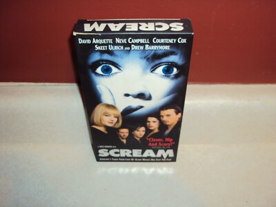 SCREAM 1996 VHS CASSETTE TAPE HORROR MOVIE SILVER "SCREAM" TITLE ...