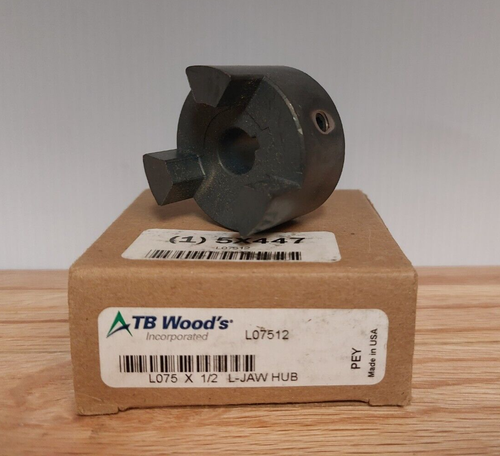 TB Wood's L-Jaw Coupling Hub, L075 x 1/2" Bore Diameter 1/8" x 1/16 ...