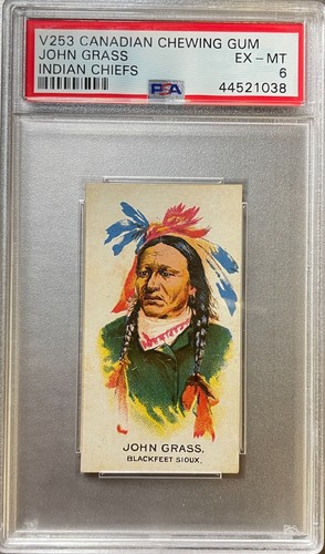 JOHN GRASS 1930 V253 Canadian Chewing Gum Indian Chiefs PSA 6 EX-MT | eBay