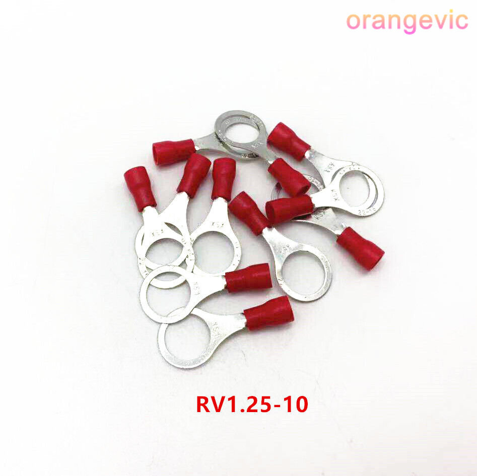 50PCS Insulated Ring Electrical Crimp Terminals Splice Crimp Connector ...