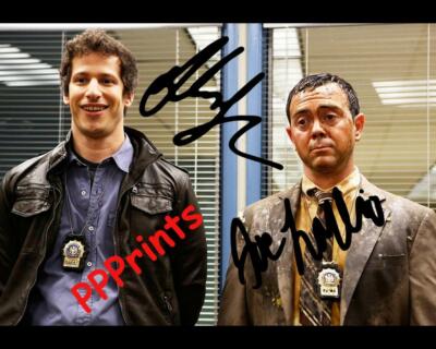 ANDY SAMBERG JOE LO TRUGLIO BROOKLYN NINE-NINE SIGNED AUTOGRAPH 10X8 PP ...