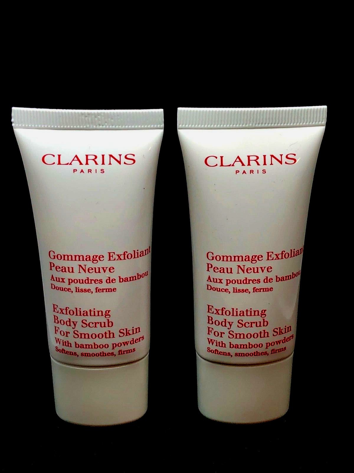 2 Clarins Exfoliating Body Scrub For Smooth Skin W Bamboo Powers 30ml ...