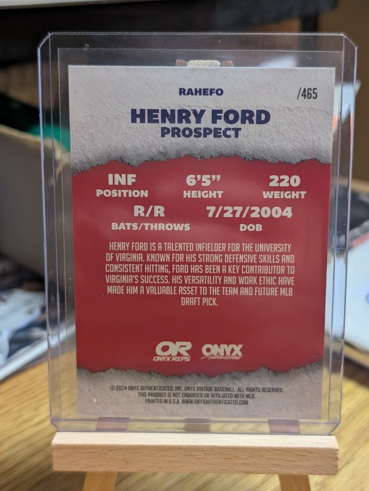 2024 Onyx Rips Henry Ford Prospect Auto /465 | eBay