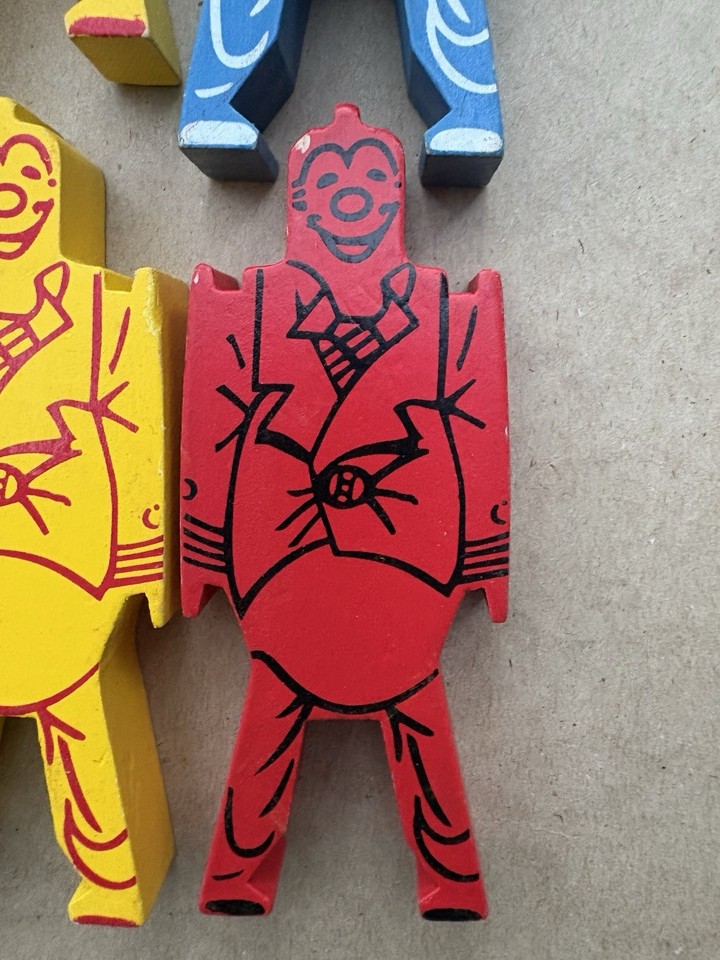 Vintage Lot of 9 BILL DING Stackable Wooden Toy Blocks 1950’s Clowns ...