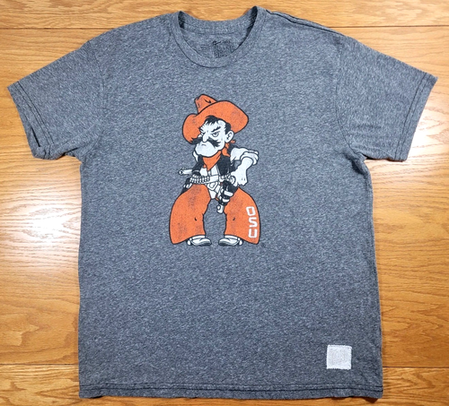 Oklahoma State Cowboys T-shirt Mens Medium Gray Orange Adult Casual ...