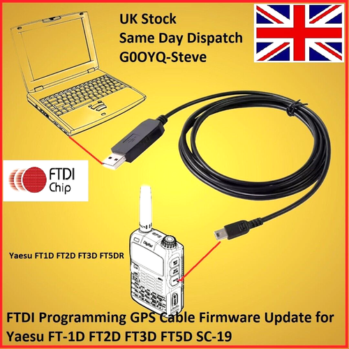 Yaesu FT1D FT2D FT3D FT5DR USB FTDI Programming Cable Lead ADMS8 SCU-19 ...