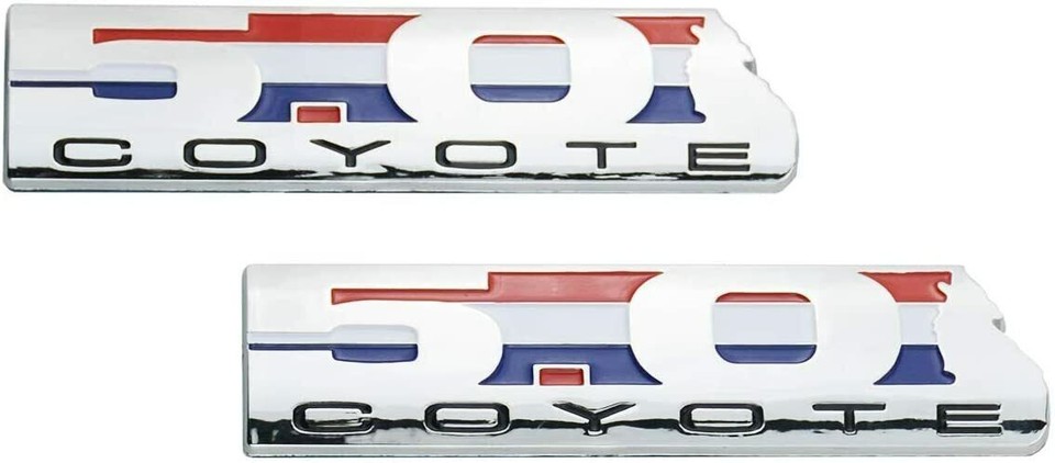 2x 5.0 COYOTE Emblem Decal 3D Engine Emblems V8 Badge Nameplate Logo ...