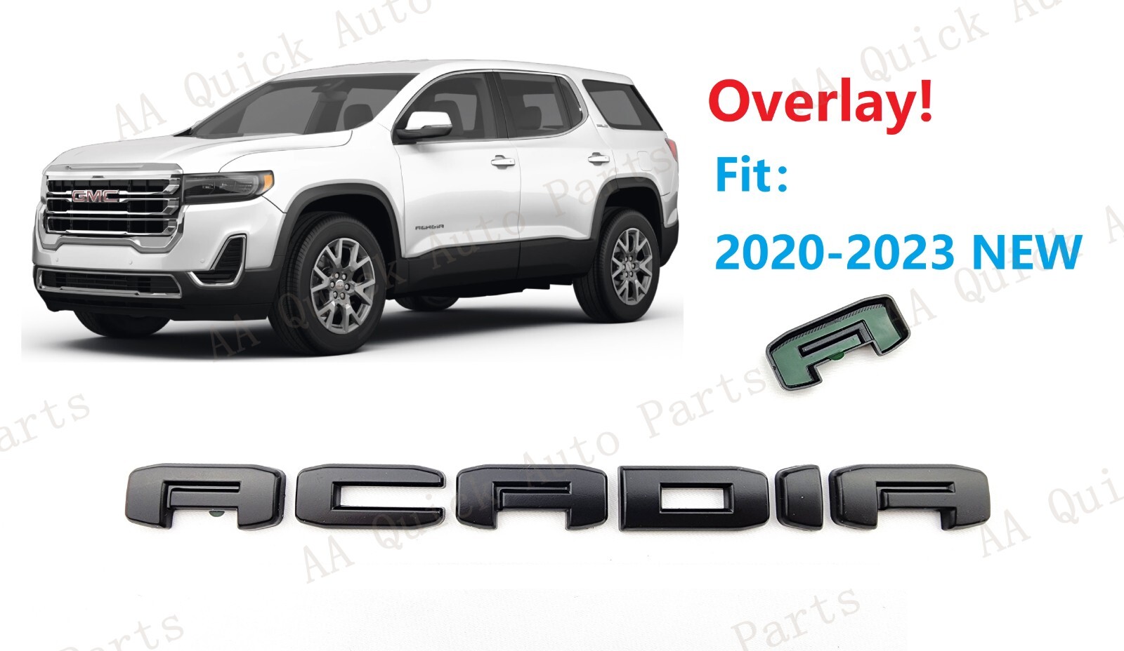 1PC Matte Black Door Rear Tailgate Acadia OVERLAY Emblem Fit 2020-2025 ...