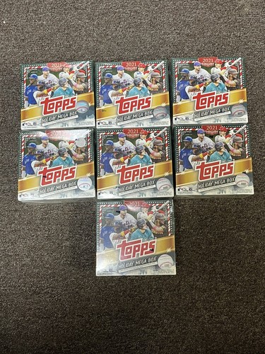 2021 Topps Holiday MLB Baseball Mega Box LOT OF 7 (One Auto or Relic ...