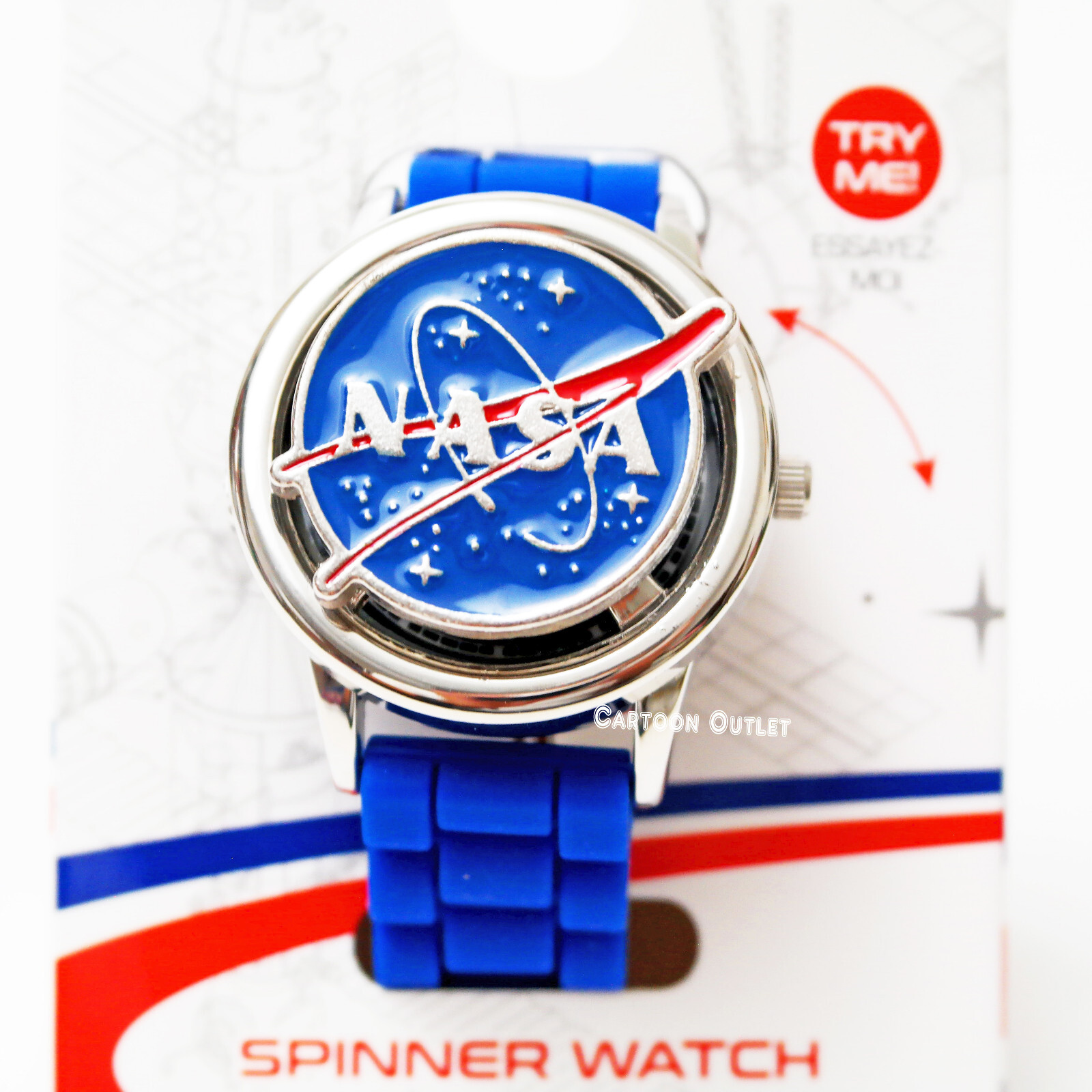 Nasa Logo Watch Kids Boys Analogue Wristwatch Metal Spinner Reloj ...