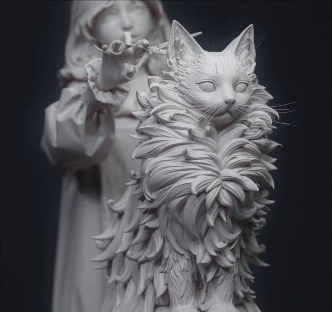 New Jcby Cat Haircut Kit Model Figures Unassembled Uncolored Statue | eBay