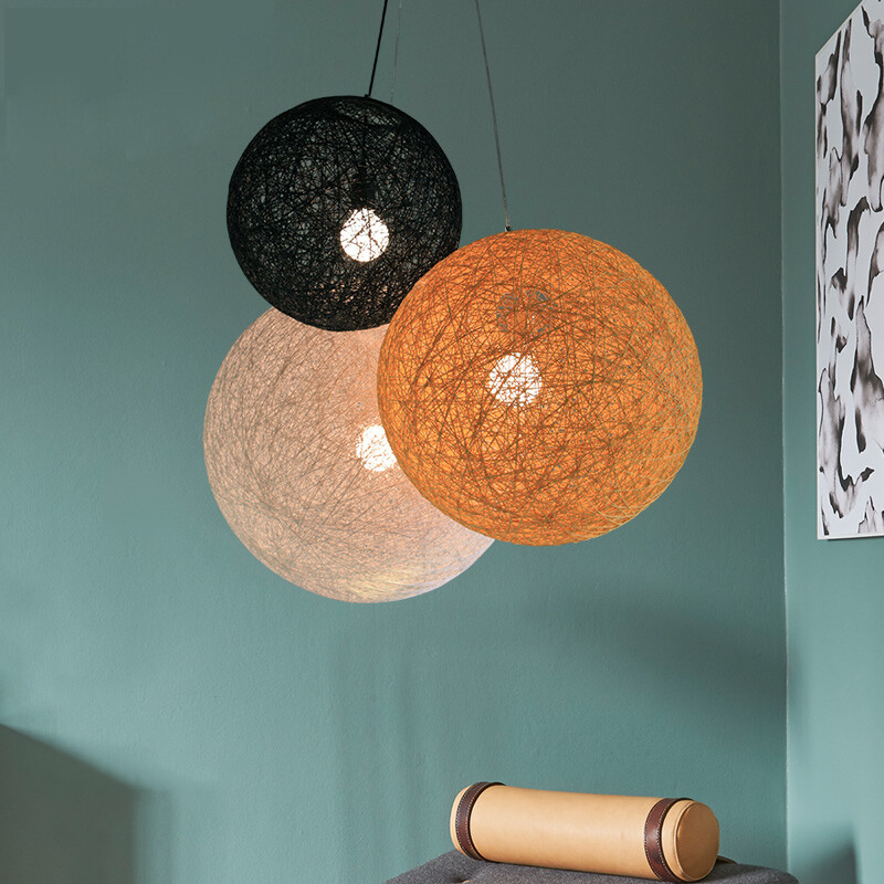 Modern Hemp Round Ball Lamp Random Art Ceiling Light Chandelier ...
