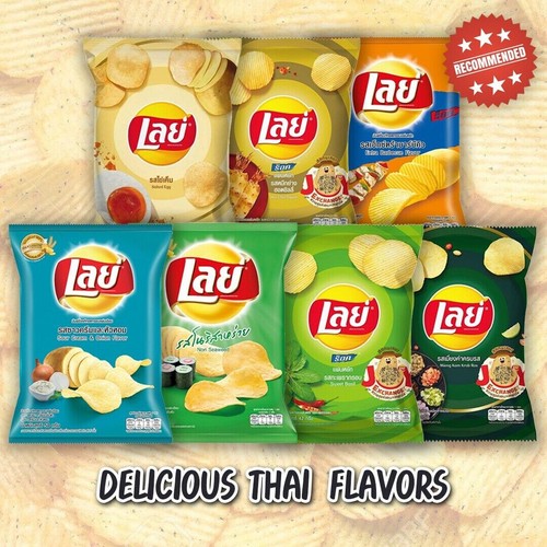 LAY LAYS POTATO CHIPS 7 FLAVORS THAI CRISPY SNACK FOOD DELICIOUS YUMMY ...