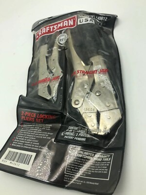 Sears Craftsman Locking Pliers Set 6 Inch Curved 8 Inch Straight 945612 ...