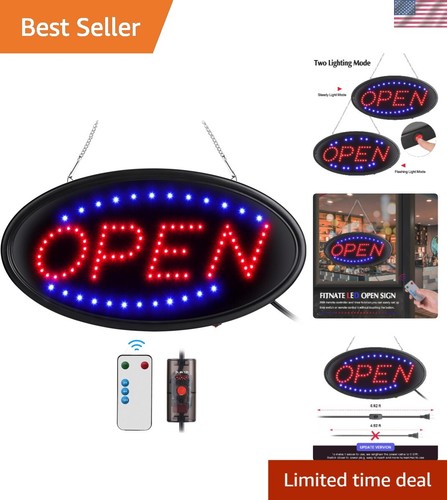 Remote-Controlled LED Open Sign - Flashing & Steady Modes, Ideal for ...