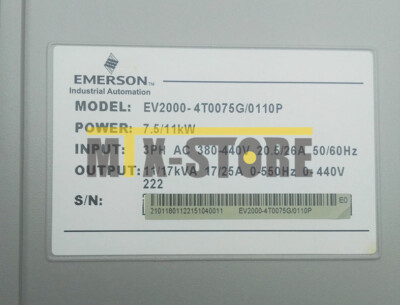 1pcs Brand New Emerson Inverter EV2000-4T0075G/0110P 7.5KW | eBay