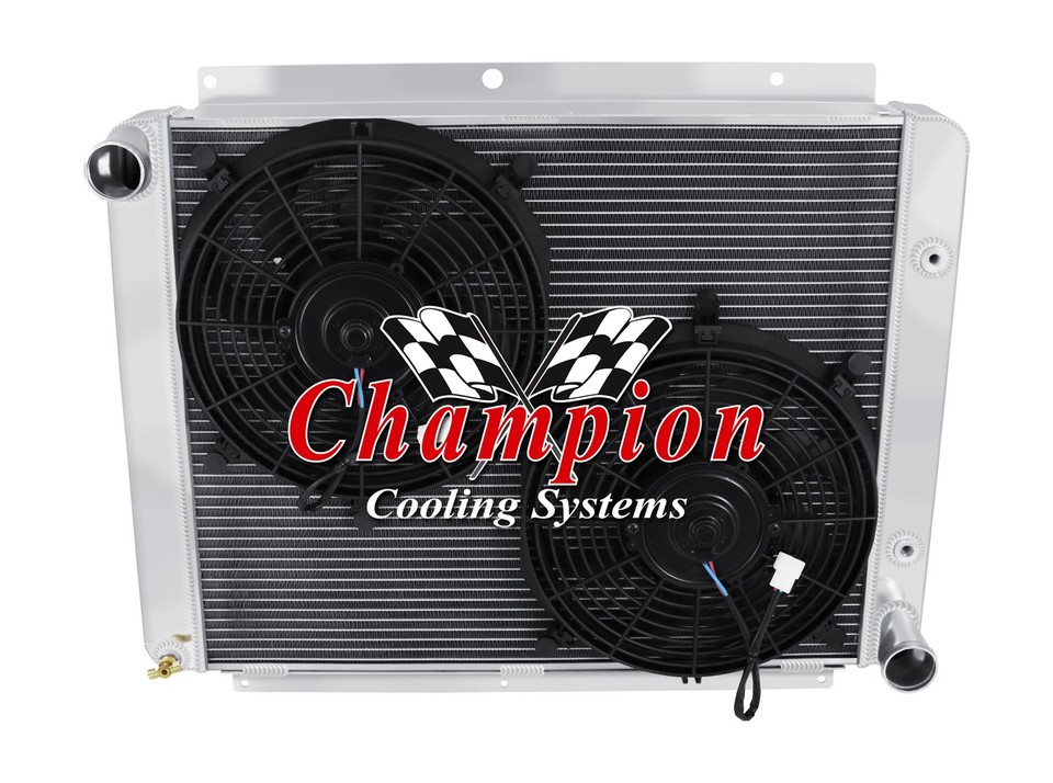 Atom Champion 3 Row Radiator, 12" Fans for 1963 1964 Studebaker Avanti ...