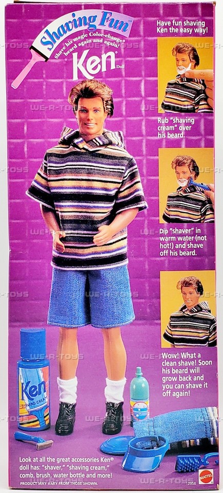 Shaving Fun Ken Doll with Magic Color Change Beard 1994 Mattel 12956 | eBay