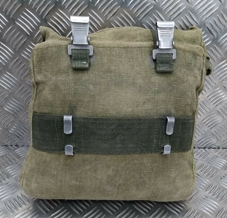 Genuine Vintage Military Issue Heavy Duty Canvas Back Pack Pannier Side ...