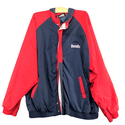 Hilton Men's Full Zip Windbreaker Jacket Blue Red XL Colorblock Bendix ...