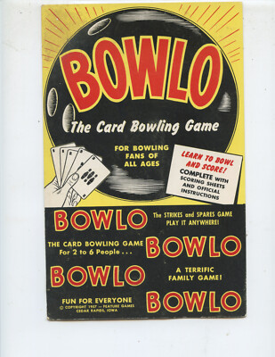 1957 "BOWLO: THE CARD BOWLING GAME" ADVERTISING COUNTER DISPLAY (NICE ...