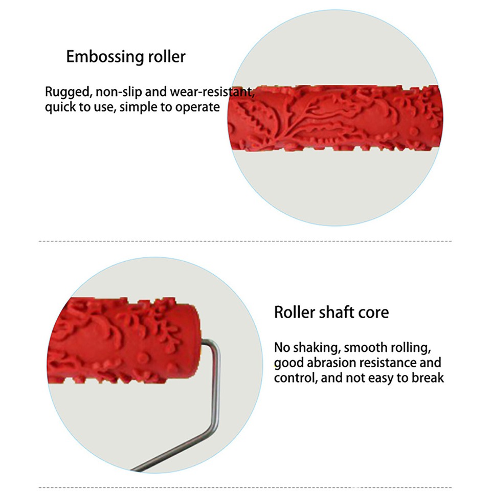 7" Embossing Paint Roller Rubber Embossing Mold for Wall Decoration ...