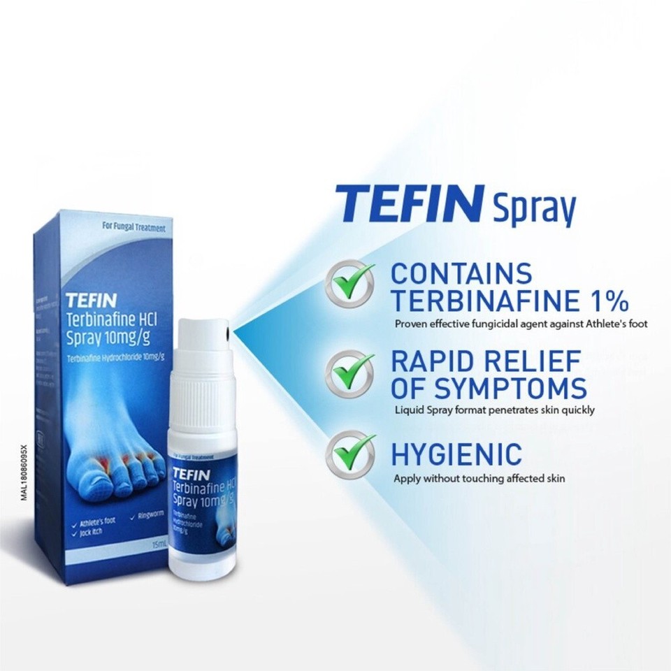 Tefin Terbinafine HCI Spray Fungal Treatment 10mg/g 15ml | eBay