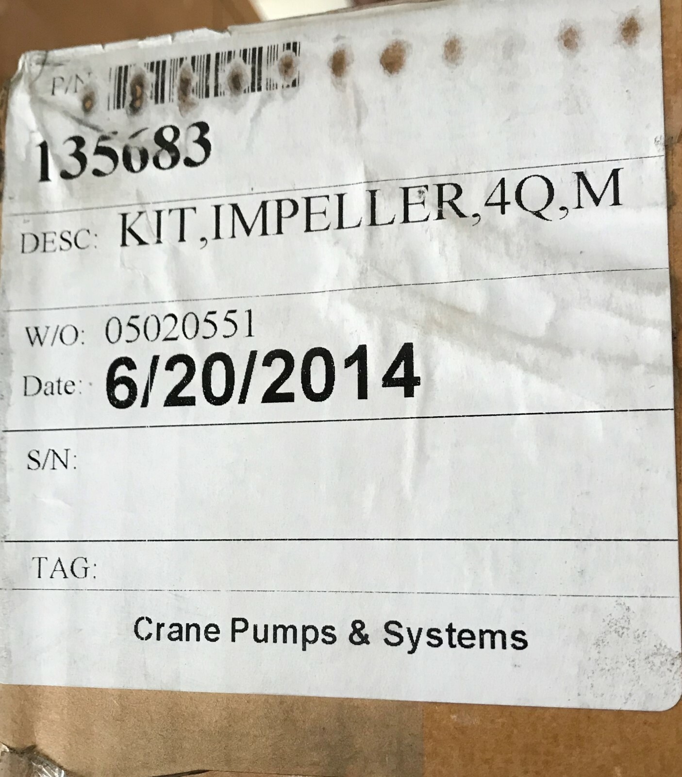 CRANE WEINMAN PUMP IMPELLER KIT 4Q M | eBay