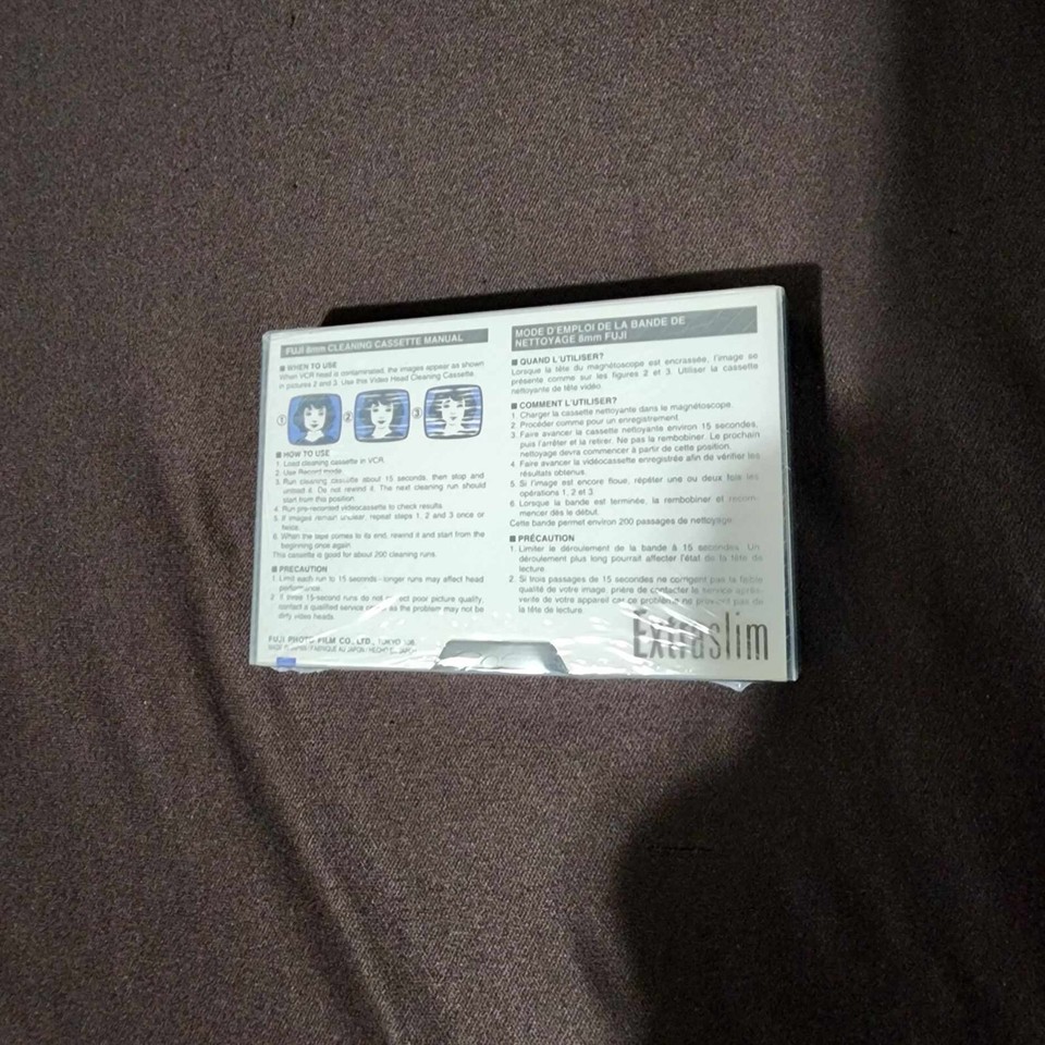 FUJI 8MM VIDEO8 HI8 D8 DIGITAL8 DATA8 HEAD CLEANING CLEANER CLEAN TAPE ...