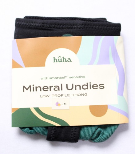 Huha Women's Mineral Undies Low Profile Thong Panty ZG3 Black Medium ...