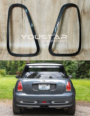 US STOCK Carbon Effect FLUSH Rear Light Trims for MINI Cooper S JCW R53 ...