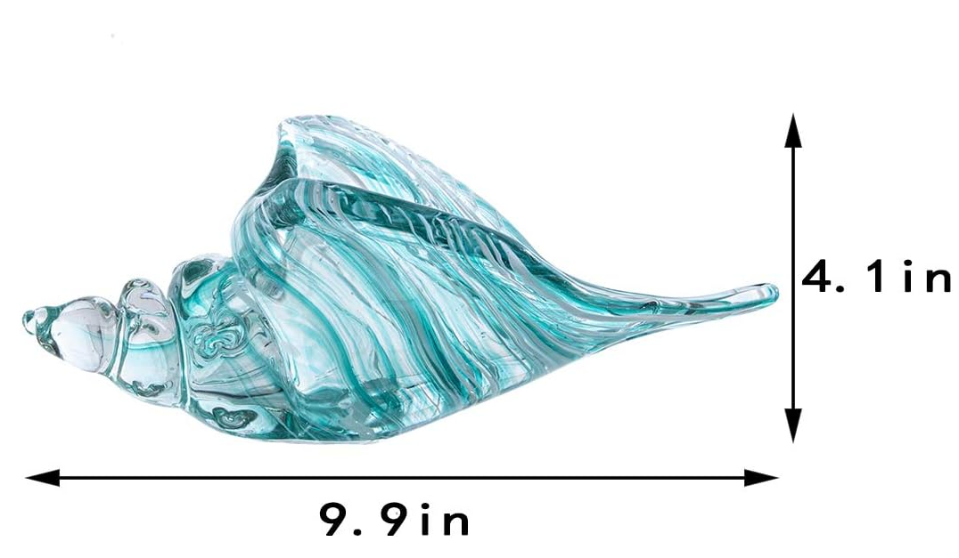 Hand Blown Glass Conch Seashell Figurine Home Decor Art Glass Sculpture ...