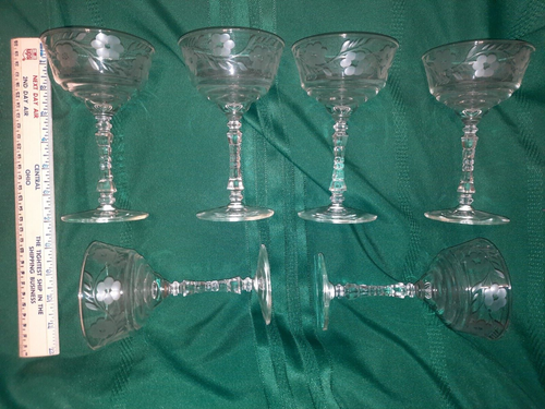 Set of 6 - LIBBEY's Rock Sharpe HALIFAX - Champagne Sherbet Glasses - R: 513 | eBay