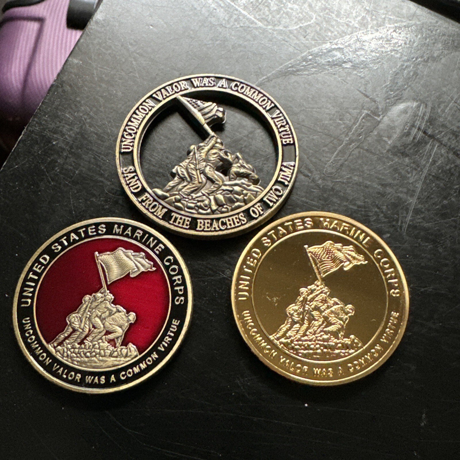 - USMC Challenge Coin Set Of 3 USMC Marine Corps Memorial Iwo Jima ...