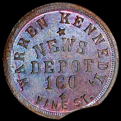 (1863) Cincinnati OH-165-CJ-7a (R-6) Warren Kennedy Civil War Token ...