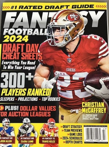 Fantasy Football Magazine 2024 Christian McCaffrey Draft Guide | eBay