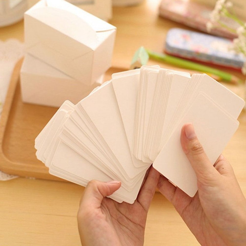 100pcs/set Making Flashcards Blank Cards Kraft Memory Cards Kraft Paper ...