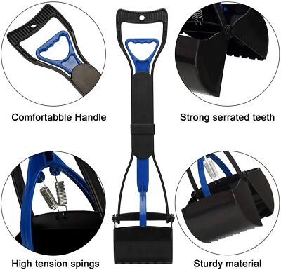 Long Handle Dog Pet Waste Pickup Poop Scooper Poo Scoop Remover Picker ...