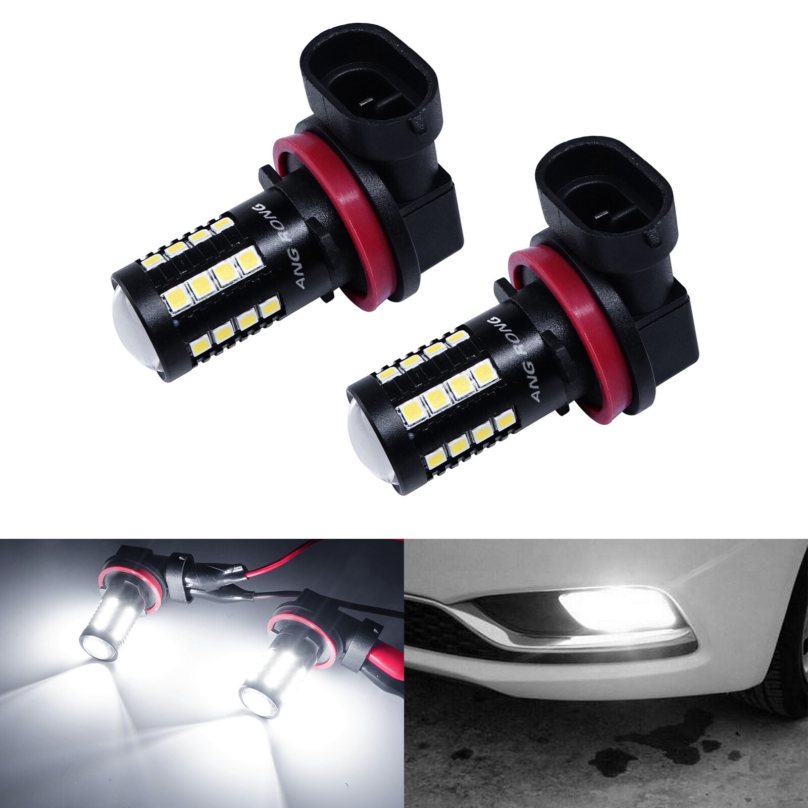 H11 H8 15W LED Bulbs Canbus Daytime Running Light White DRL For Mini ...